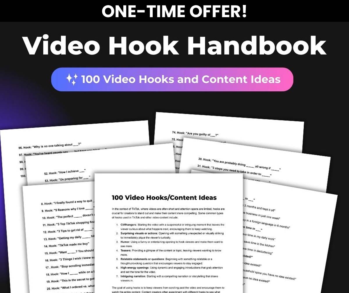 Video Hook Handbook - ONE TIME OFFER!